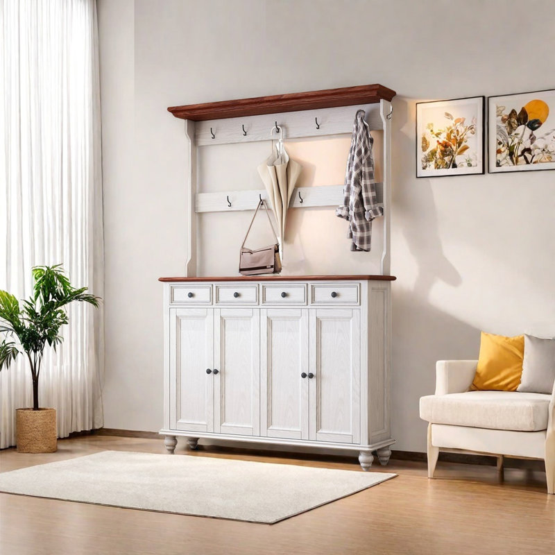 Elegant Home Furnishings.s Antique Finish Solid Ash Wood Cabinet | Wayfair